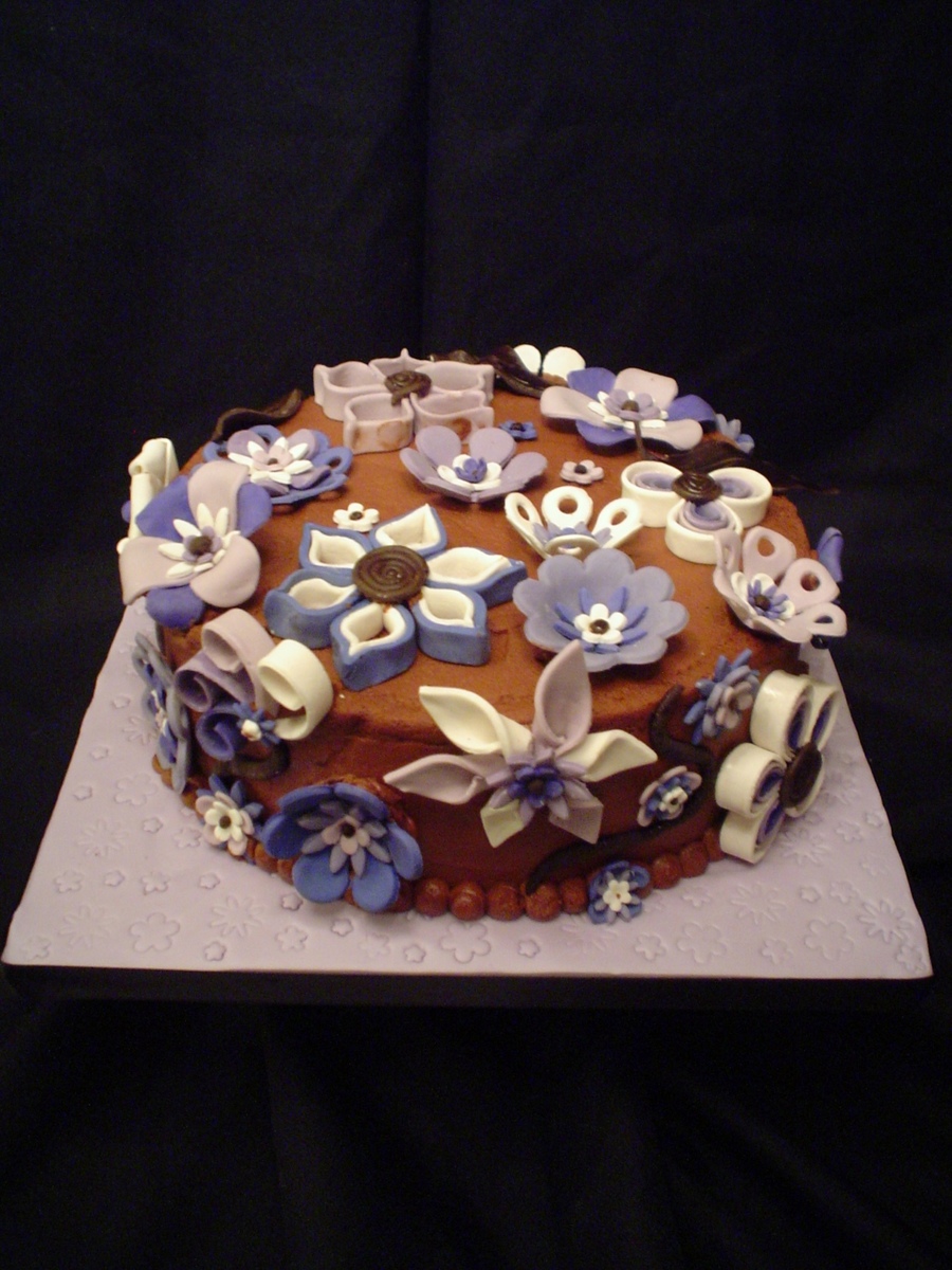 Purple And Brown Cake - CakeCentral.com