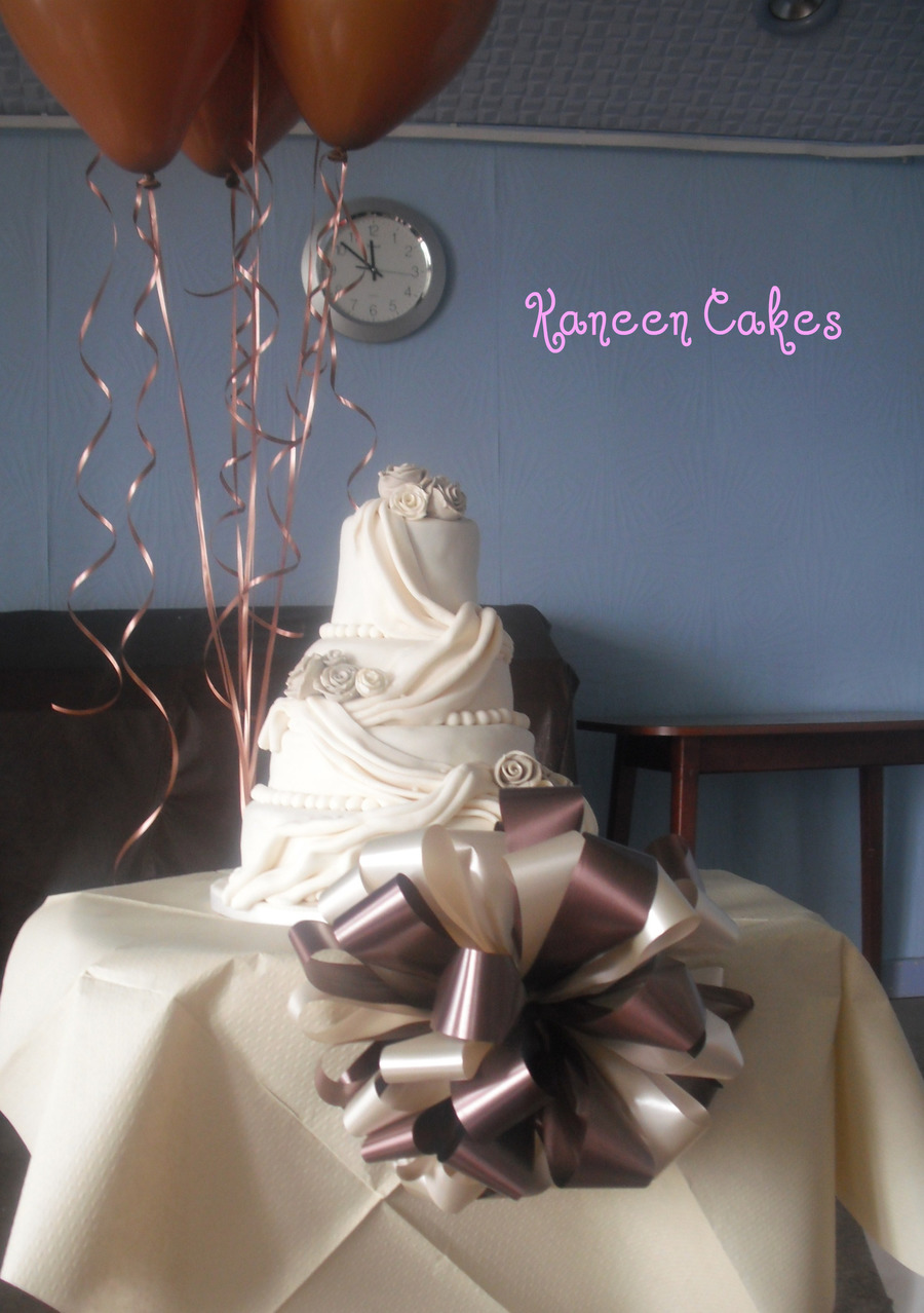 Ivory Wedding Cake - CakeCentral.com