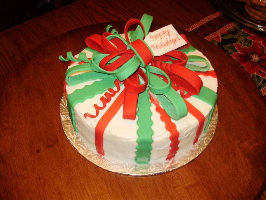 Christmas "present" Cake - CakeCentral.com