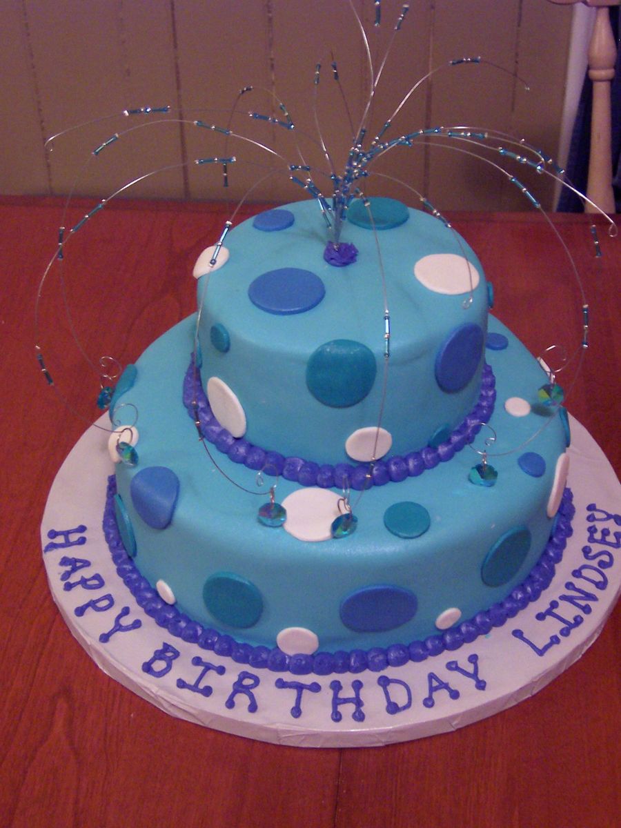 Polka Dotted Birthday Cake - CakeCentral.com