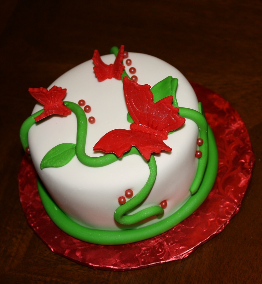 Butterfly Cake With Vines - CakeCentral.com