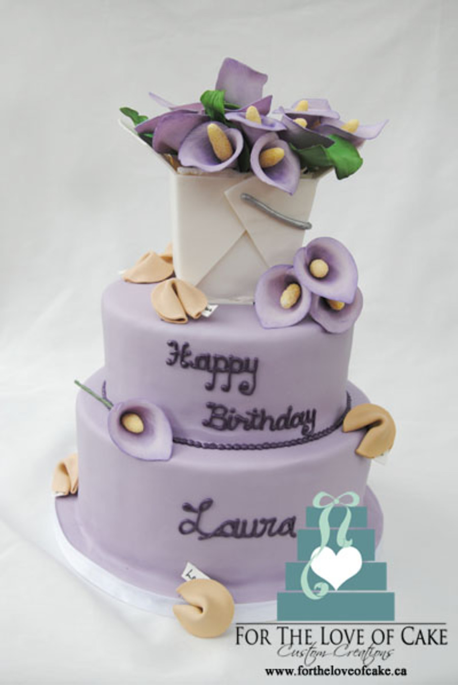 Purple Calla Lily, Fortune Cookie Cake - CakeCentral.com