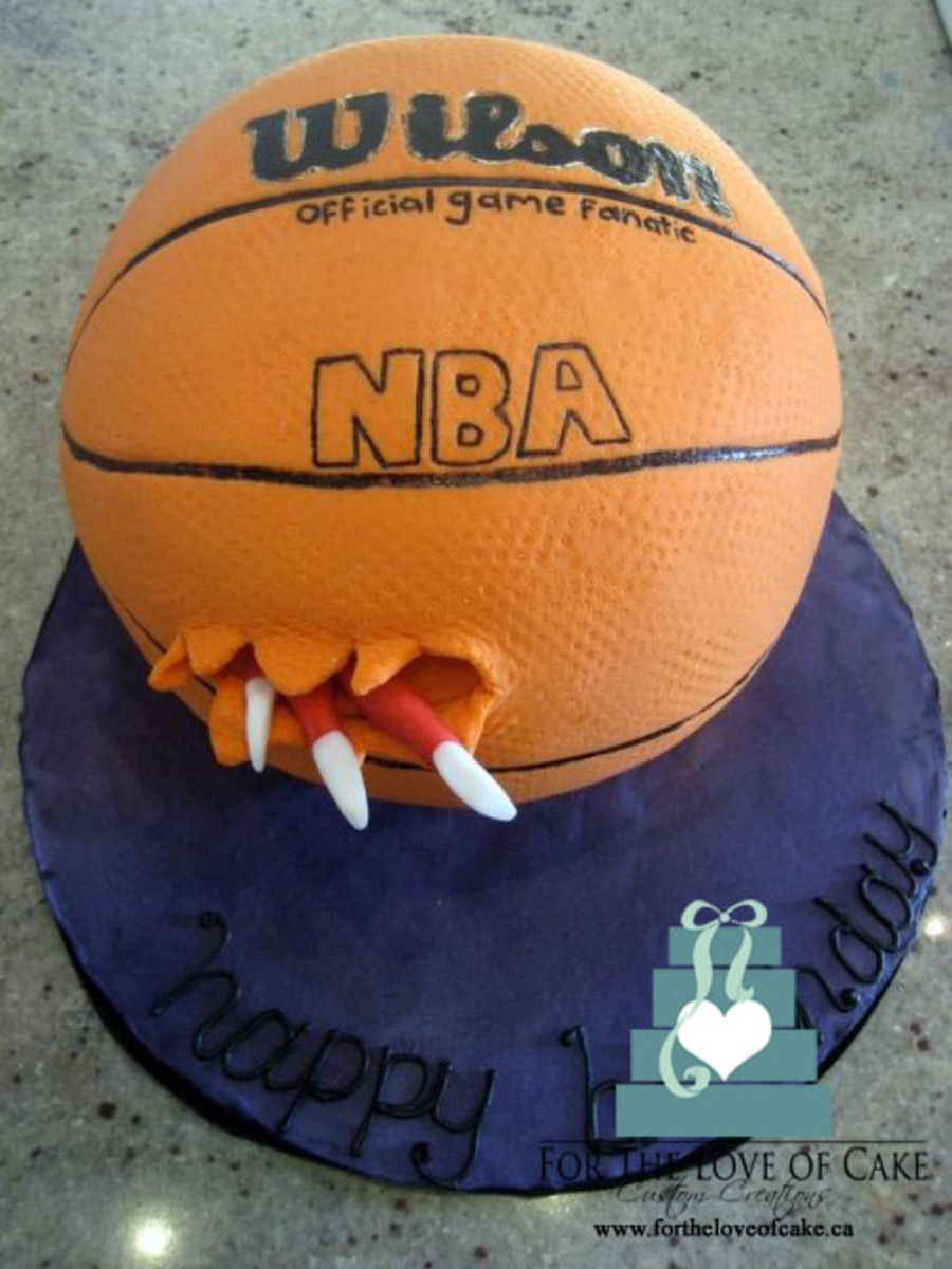 Toronto Raptor's Basket Ball Cake - CakeCentral.com