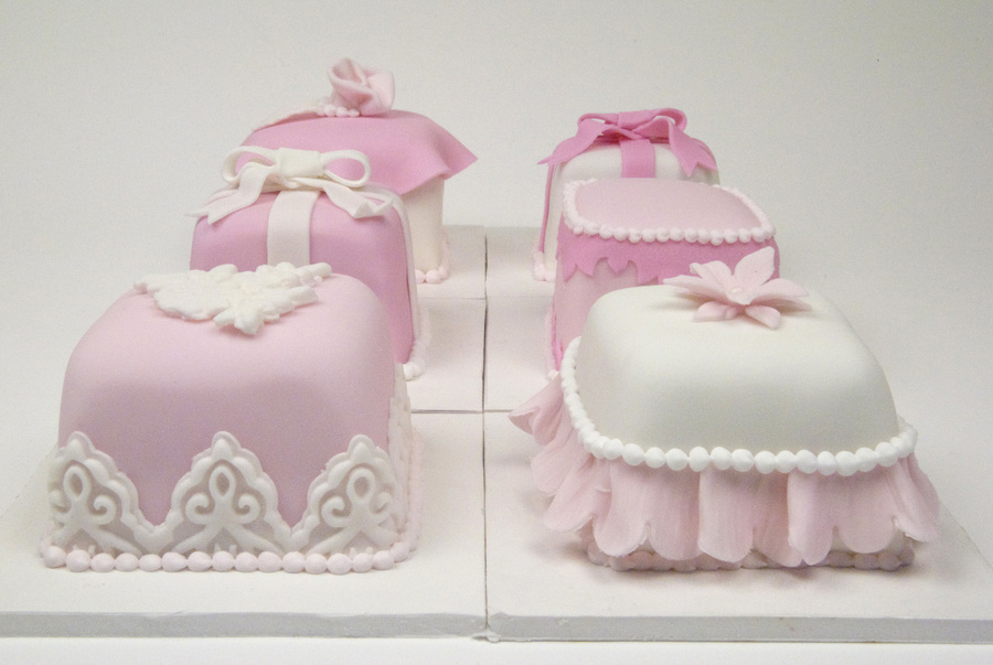 Pink White Mini Cakes - CakeCentral.com