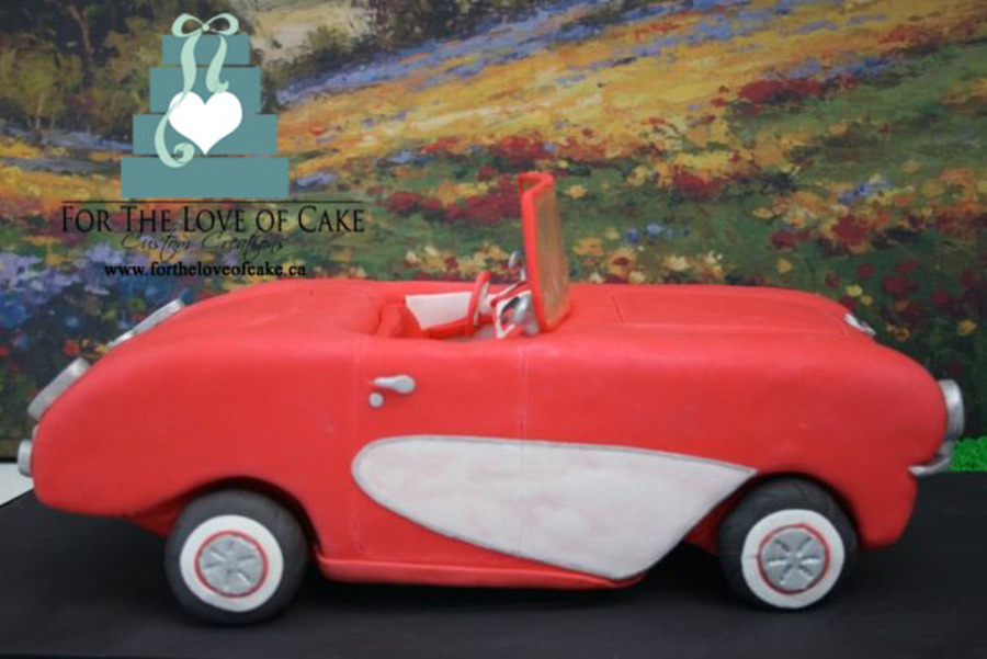 Red '57 Corvette Car Cake - CakeCentral.com