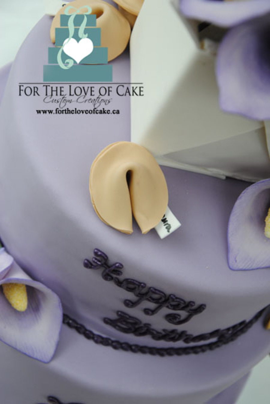 Purple Calla Lily, Fortune Cookie Cake - CakeCentral.com