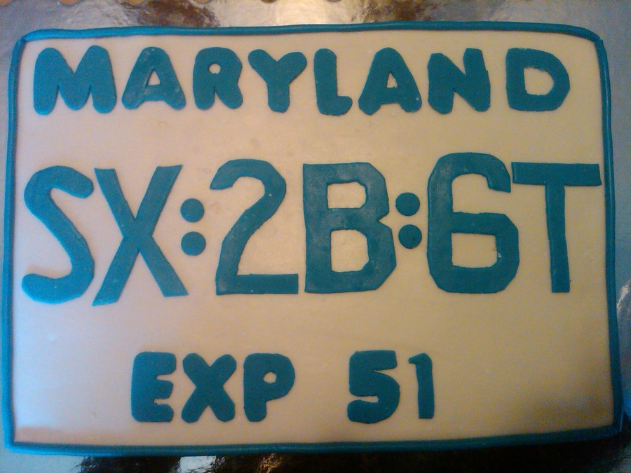 License Plate Birthday Cake - CakeCentral.com
