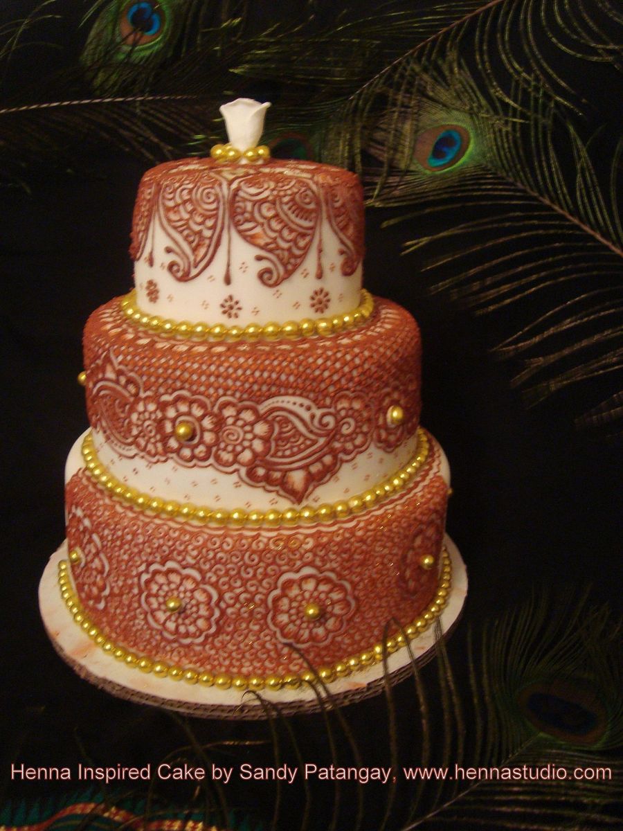 Henna Inspired Wedding Cake - CakeCentral.com