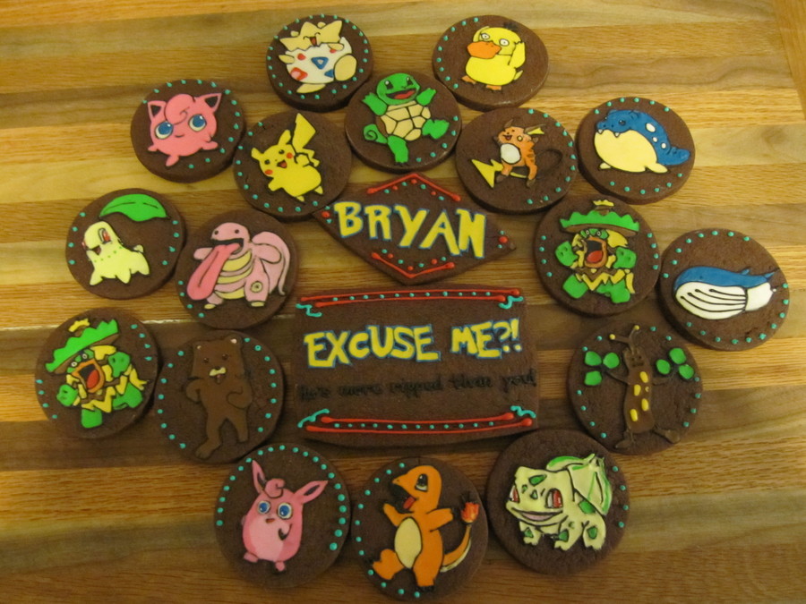 Pokemon Cookies For My Brother In Law Hooray For Kopykake Chocolate ...