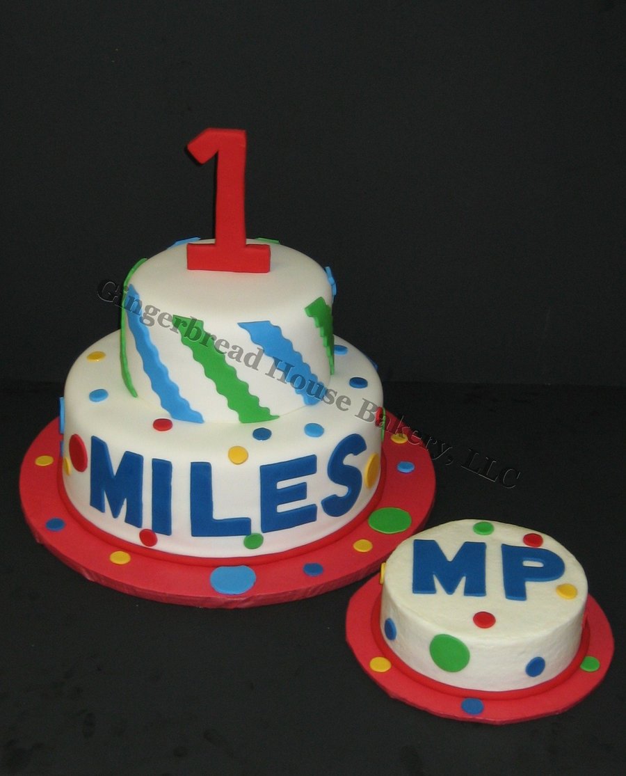 Miles First Birthday Cake - CakeCentral.com