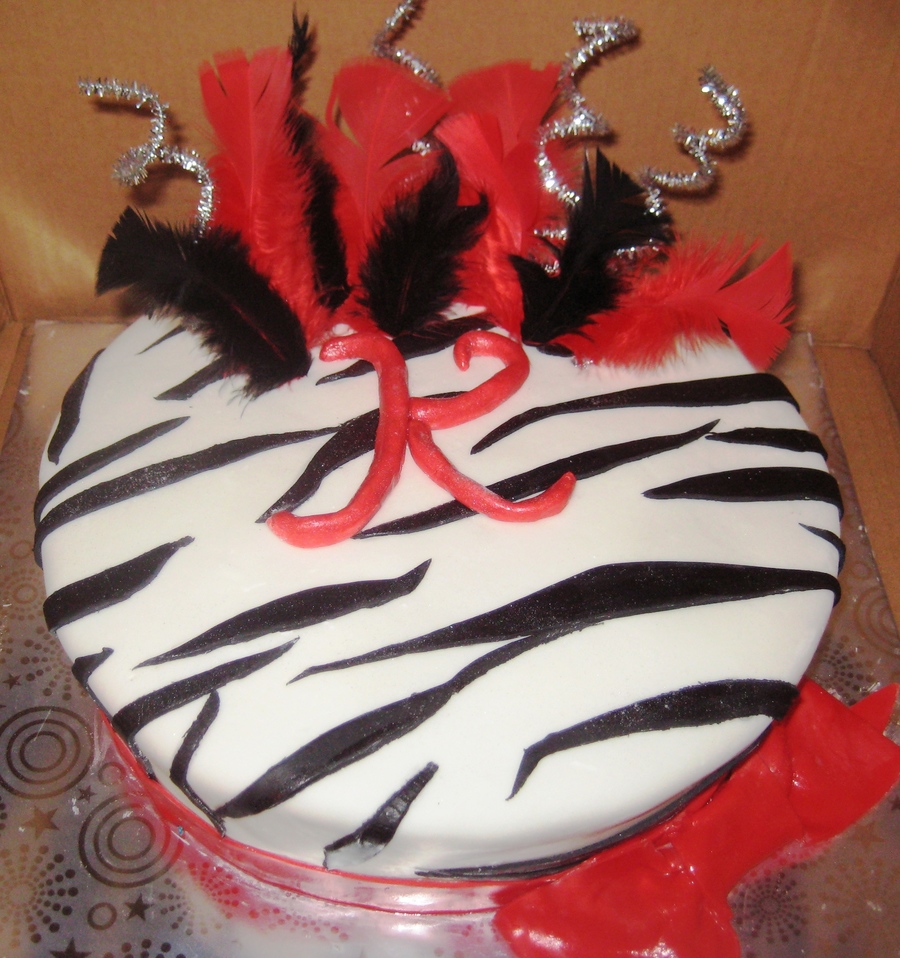 Red/zebra Cake - CakeCentral.com