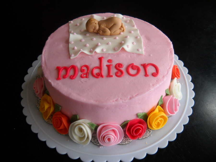 Spring Baby Dedication Cake - CakeCentral.com
