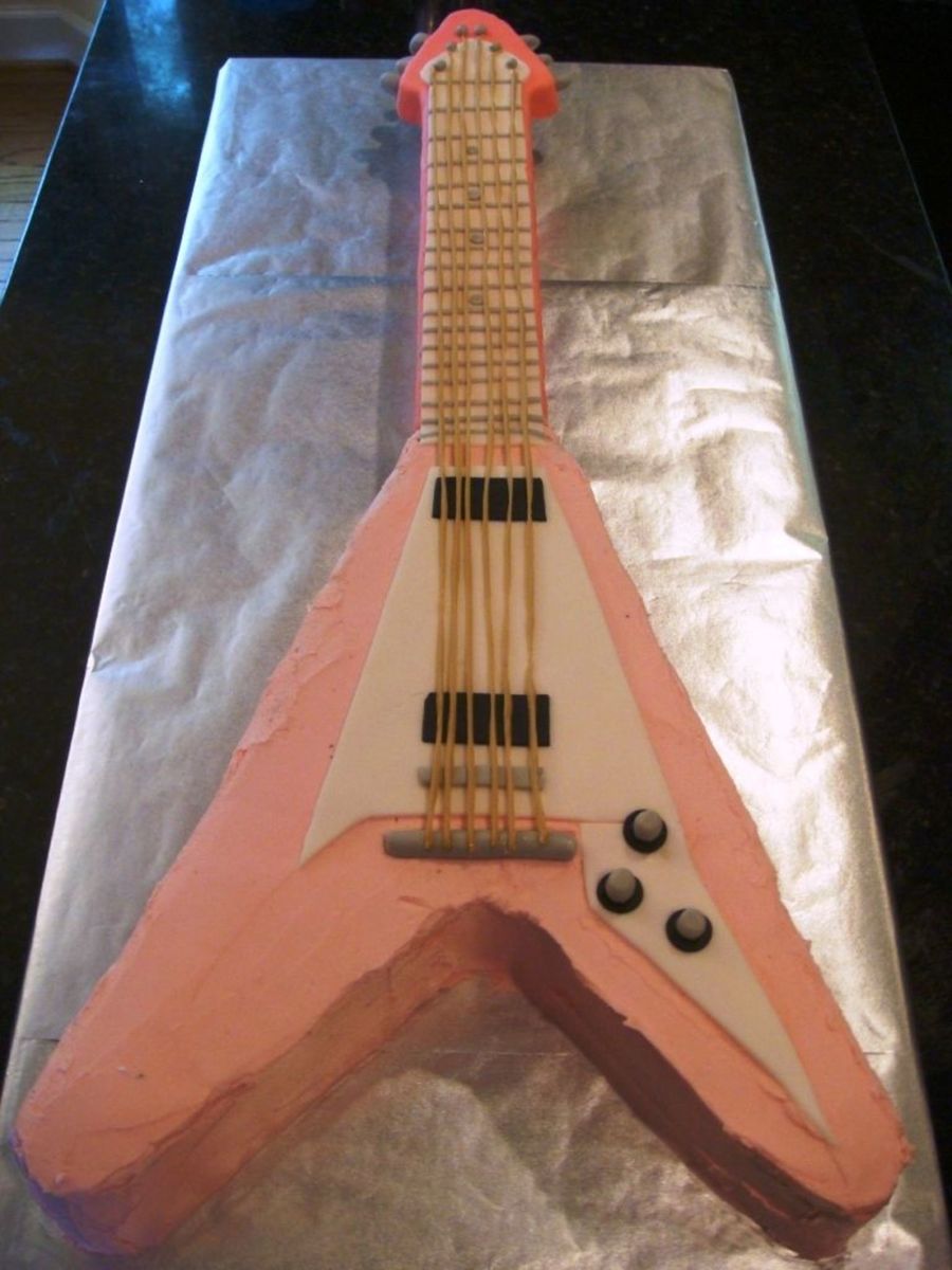 Flying V Guitar Cake - CakeCentral.com