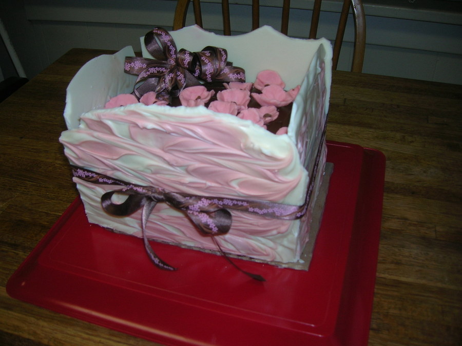 White Chocolate Bark Encased Cake - CakeCentral.com