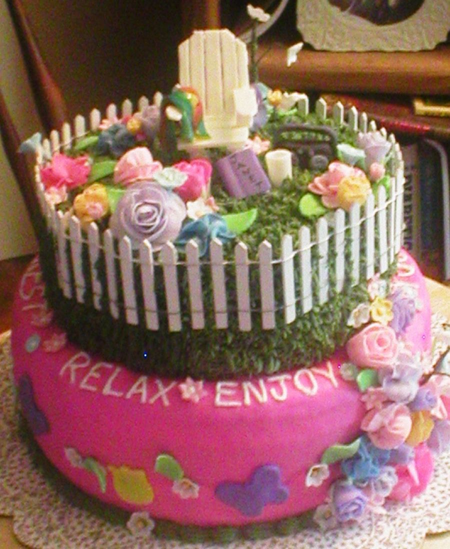 Flower Garden Retirement Cake - CakeCentral.com