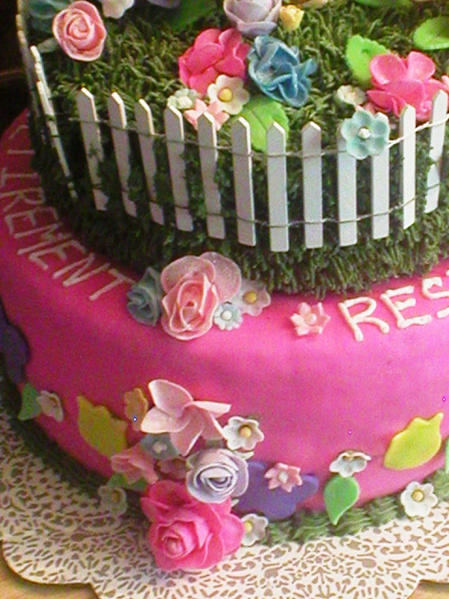 Flower Garden Retirement Cake - CakeCentral.com