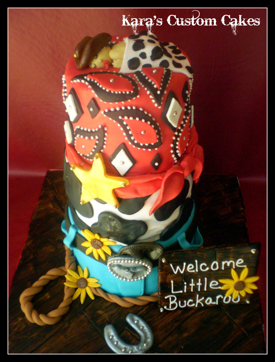 "little Buckaroo" Baby Shower Cake - CakeCentral.com