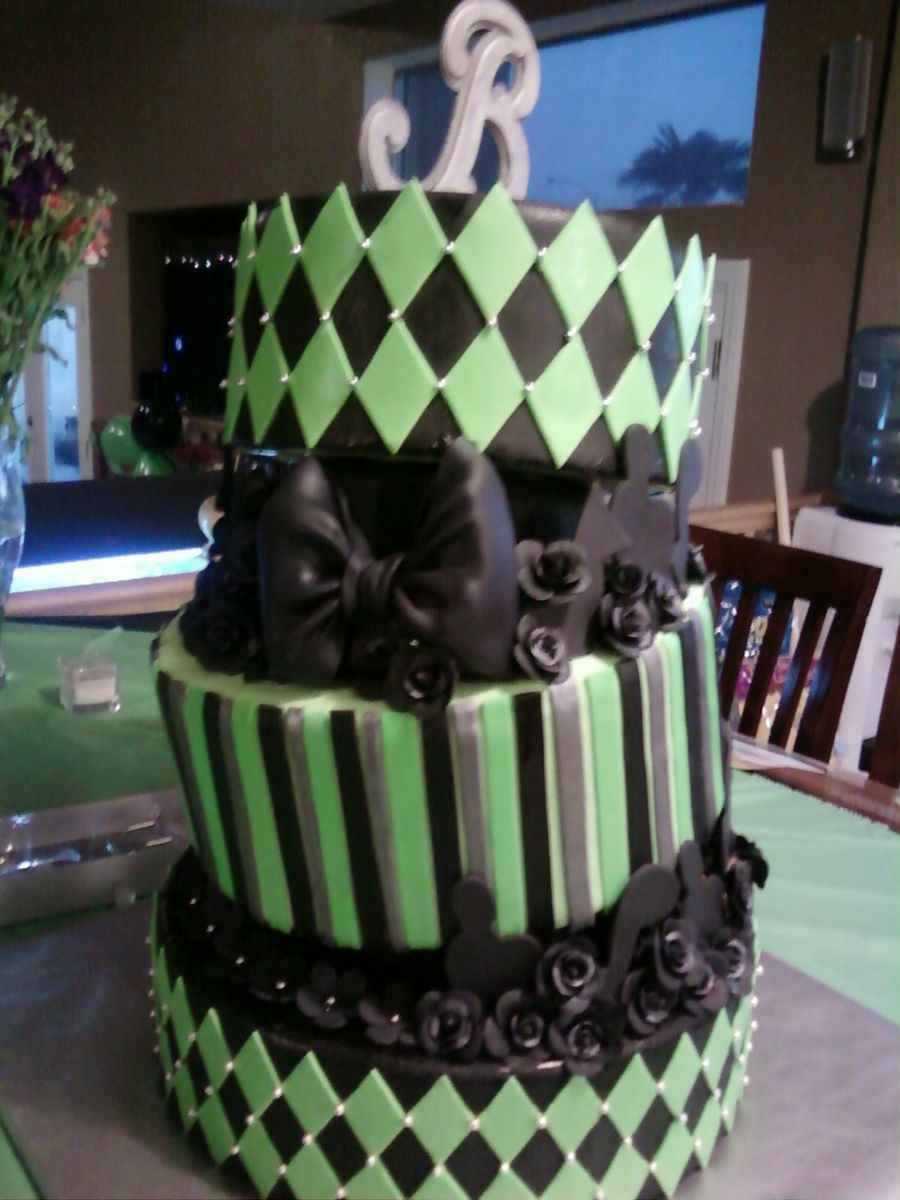 Briana's Punk Rock Quinceanera Cake - CakeCentral.com