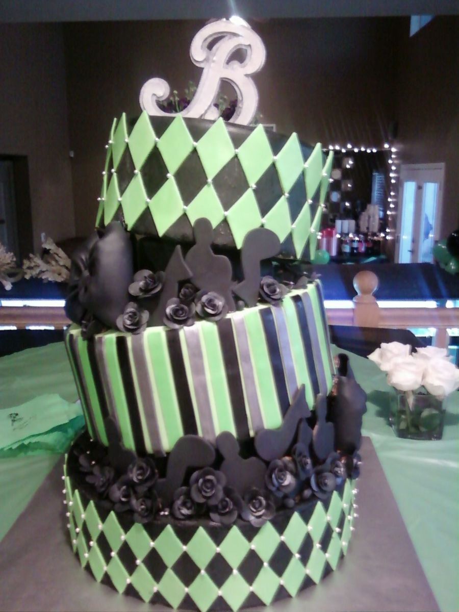 Briana's Punk Rock Quinceanera Cake - CakeCentral.com