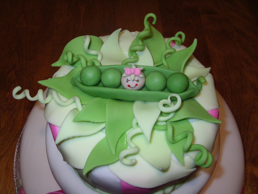 Pea Pod Baby Shower Cake - CakeCentral.com