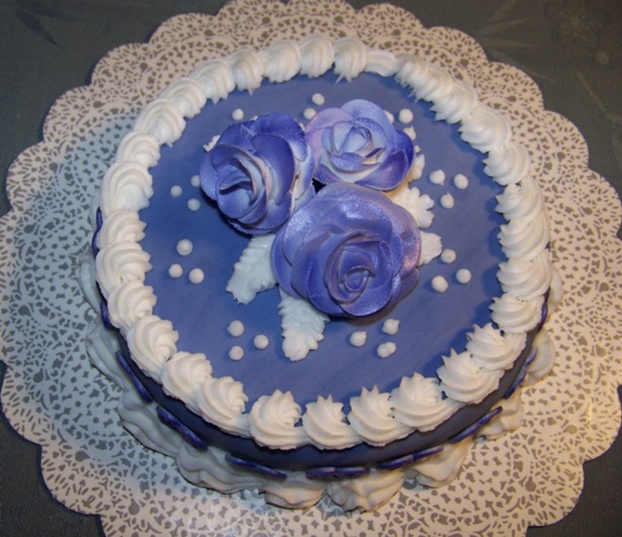Purple Rose Cake - CakeCentral.com