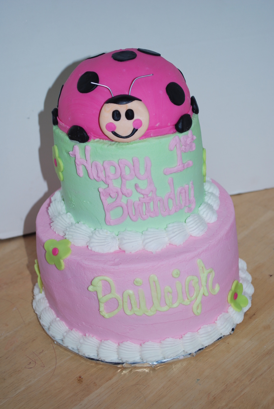 Ladybug 2 Tier - CakeCentral.com