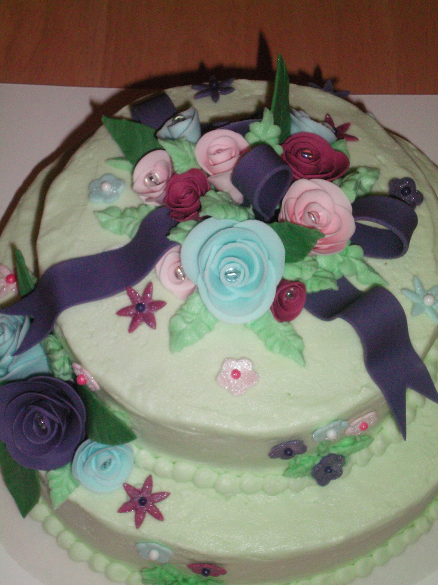 Fondant Flowers/ribbon - CakeCentral.com