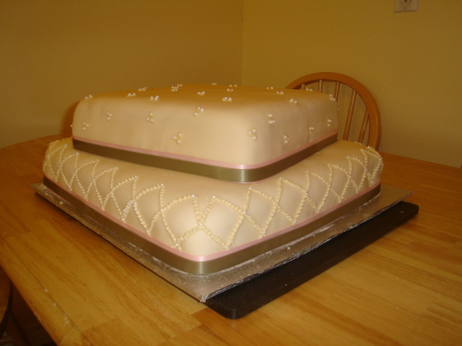 Simple Offset Square Wedding Cake - CakeCentral.com