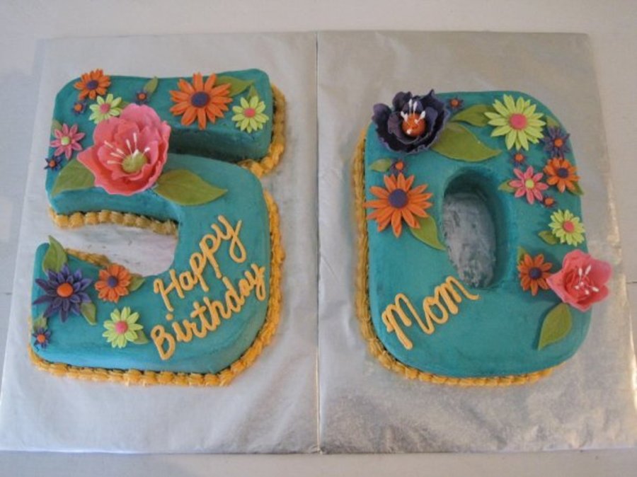 Floral 50Th Birthday Cake - CakeCentral.com