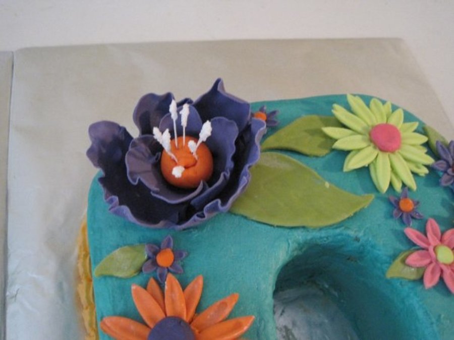 Floral 50Th Birthday Cake - CakeCentral.com