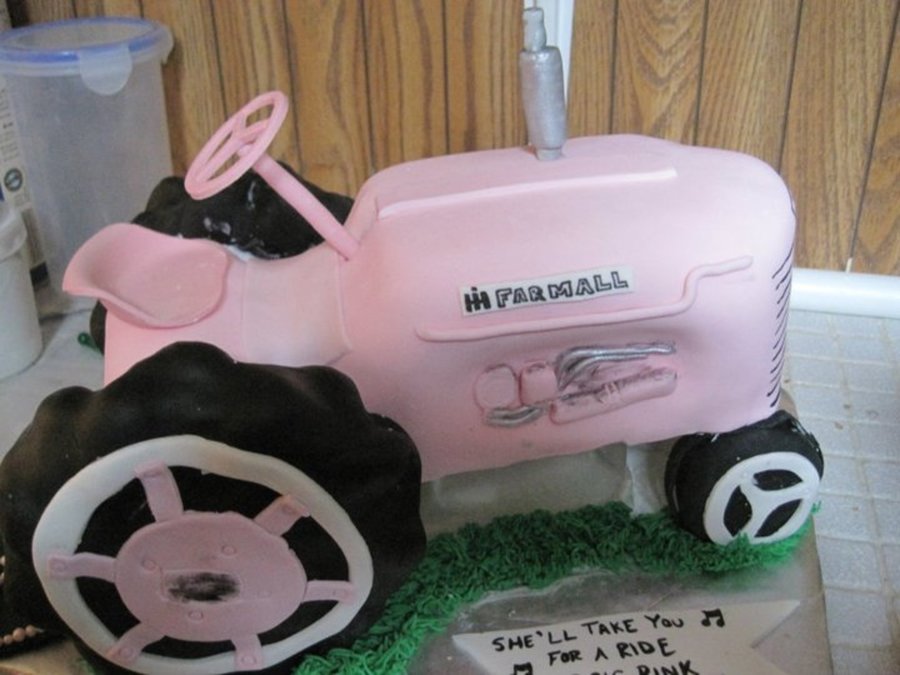Pink Tractor Cake - CakeCentral.com