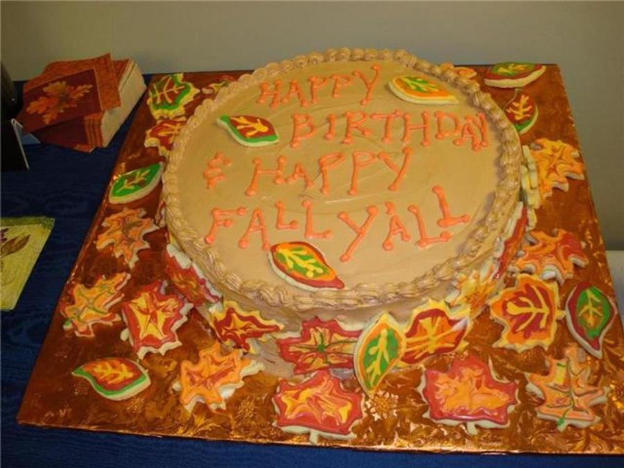 Fall Themed Birthday Cake - CakeCentral.com