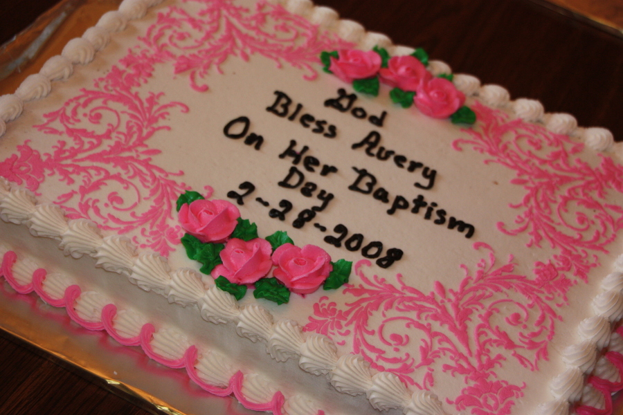 Baptism Sheet Cake - CakeCentral.com