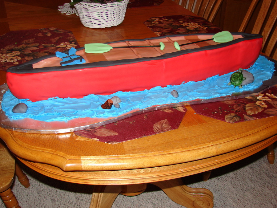 Canoe Birthday Cake - CakeCentral.com