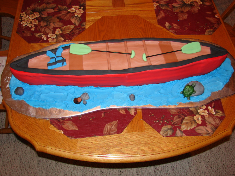 Canoe Birthday Cake - CakeCentral.com