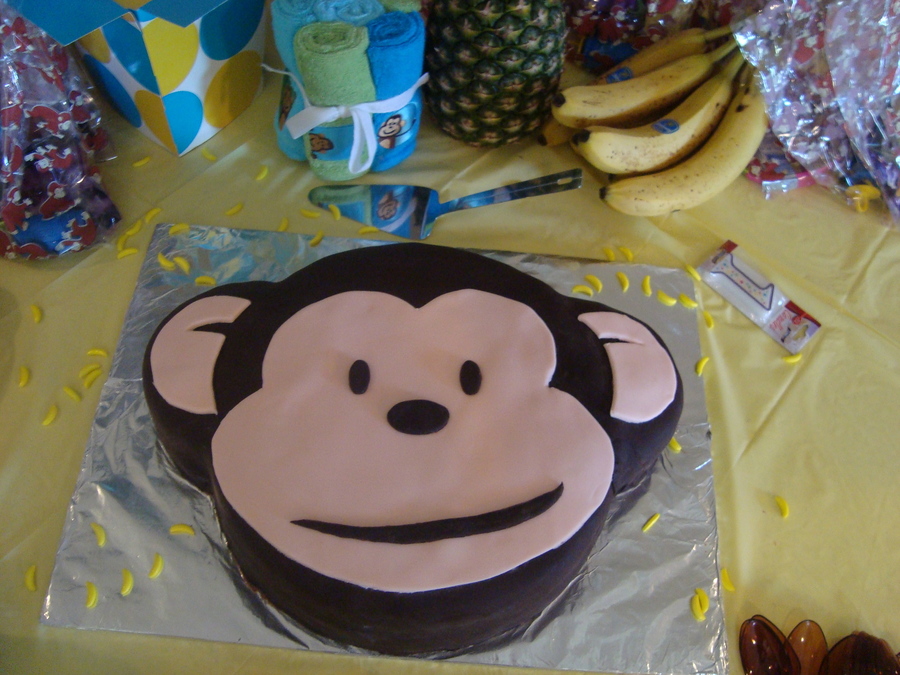 Mod Monkey Birthday Cake - CakeCentral.com