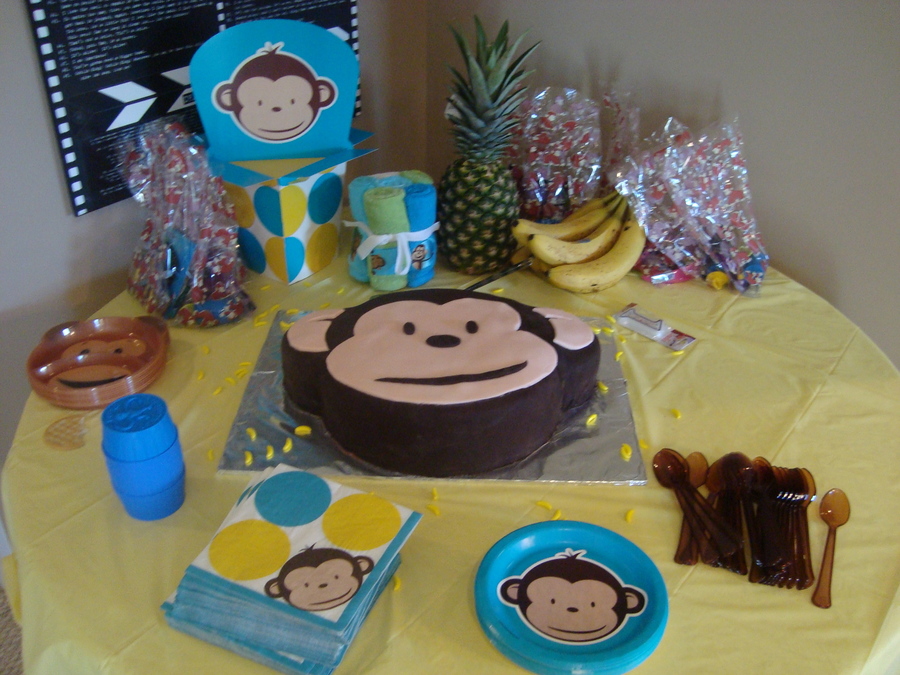 Mod Monkey Birthday Cake - CakeCentral.com