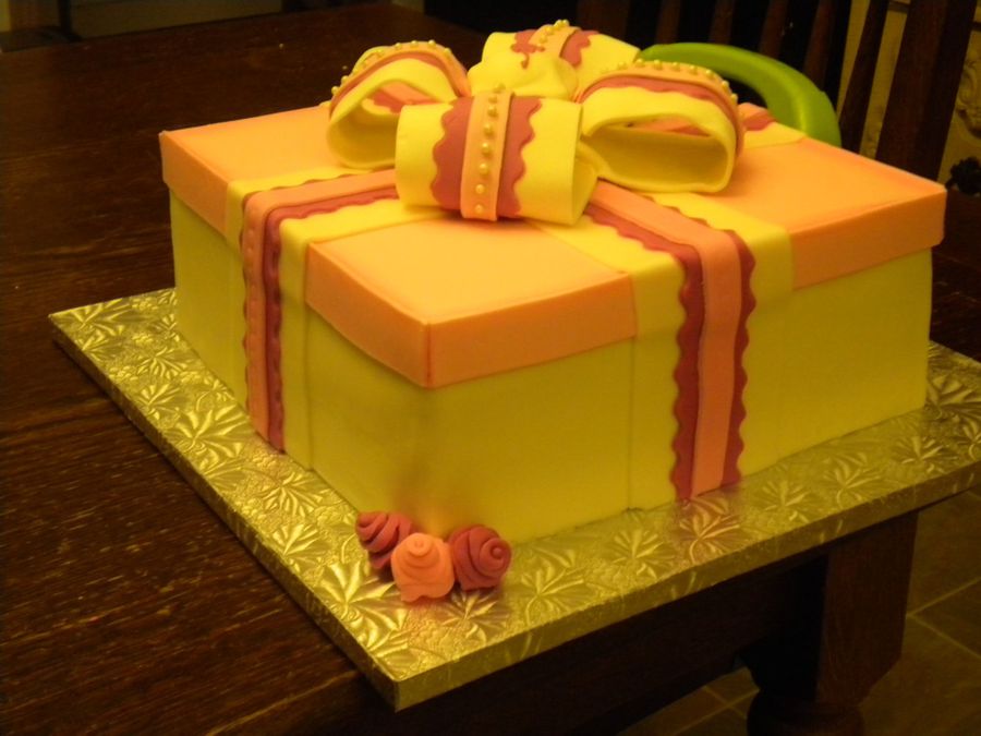 Pink Gift Box Cake - CakeCentral.com