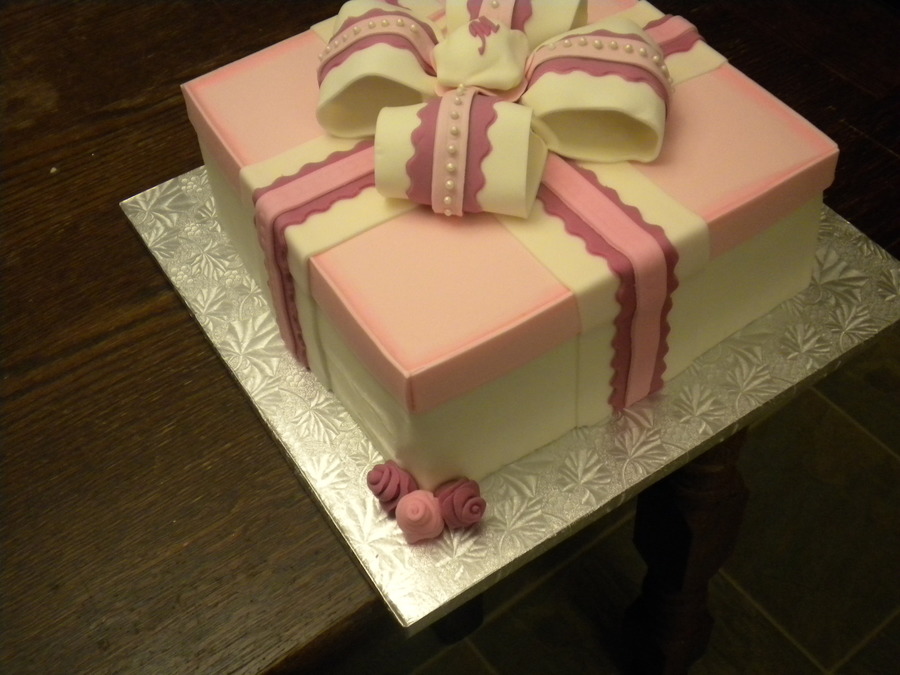 Pink Gift Box Cake - CakeCentral.com