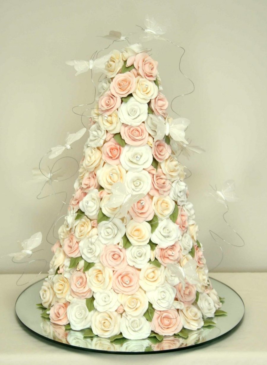Romantic Rose Tower Cake - CakeCentral.com