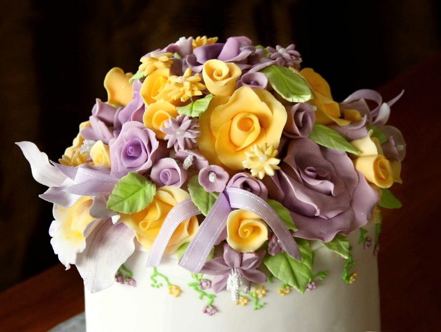 Double Tier Floral Cake - CakeCentral.com