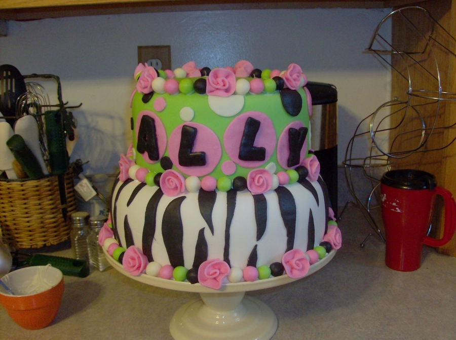 Zebra Dot Cake - CakeCentral.com