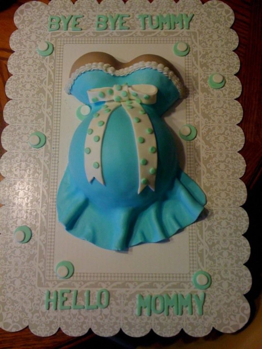 Tummy Baby Shower Cake - CakeCentral.com