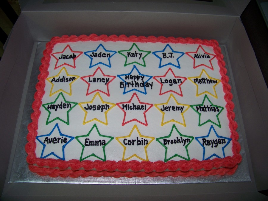 Kindergarten Class Bithday Cake - CakeCentral.com