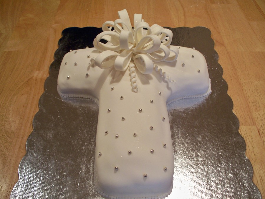 Fondant Cross With Bow - CakeCentral.com