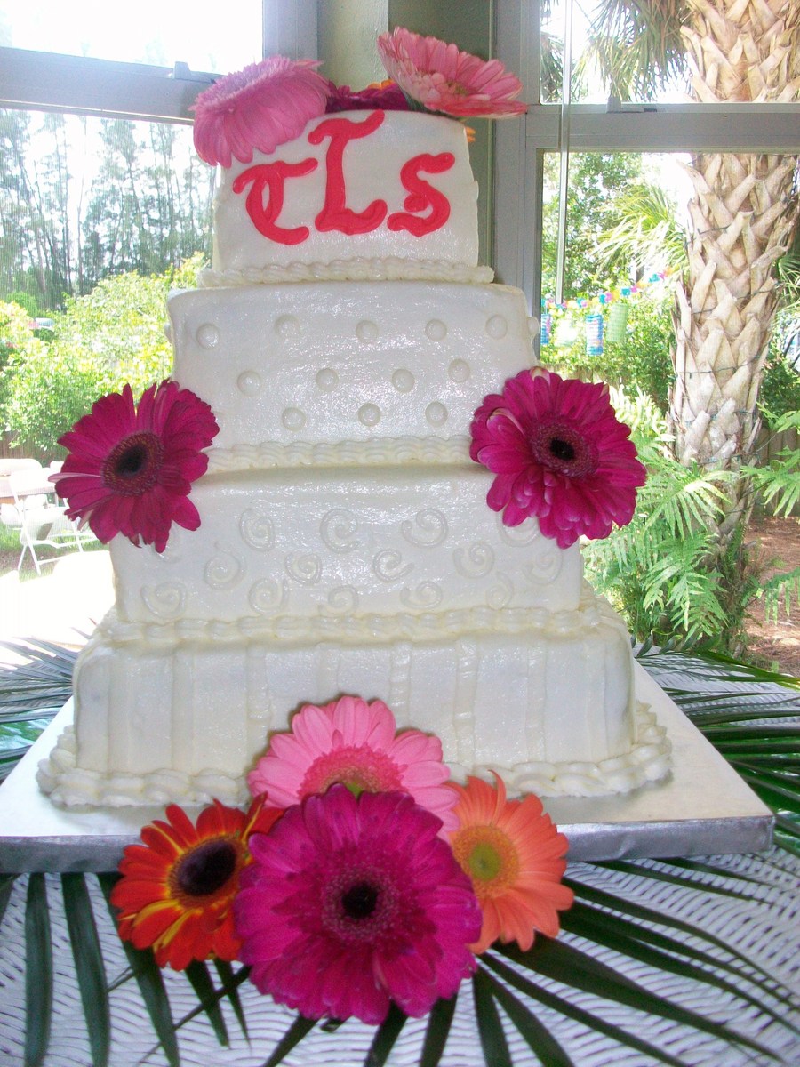 First Stacked Wedding - CakeCentral.com