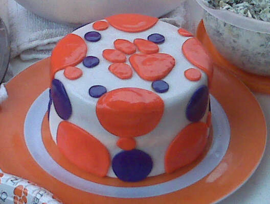 Clemson Polka Dot/tiger Paw Cake - CakeCentral.com