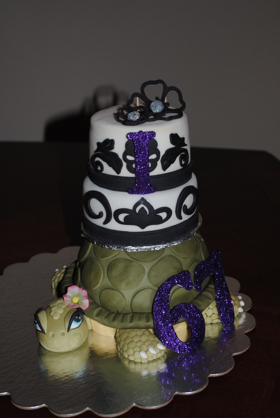 Girly Turtle Birthday Cake - CakeCentral.com