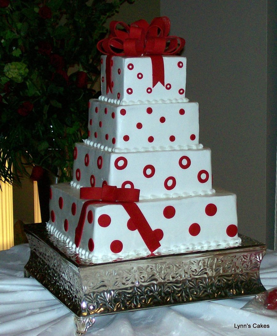 Red And White Wedding Cake - CakeCentral.com
