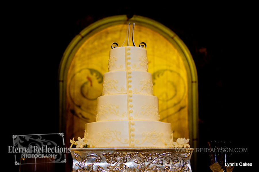 Buttons And Lace Wedding Cake - CakeCentral.com